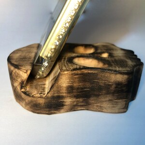 Hand-carved Wooden Phone Stand Cell Phone Holder Wooden Handmake Phone ...
