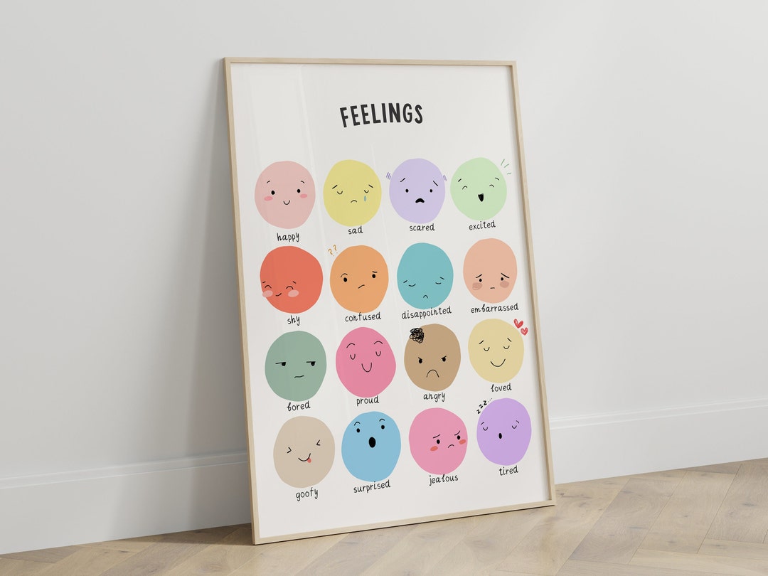 Feelings Poster, Kids Room Wall Art, Playroom Decor, Classroom Decor ...