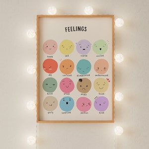 Feelings Poster, Kids Room Wall Art, Playroom Decor, Classroom Decor ...