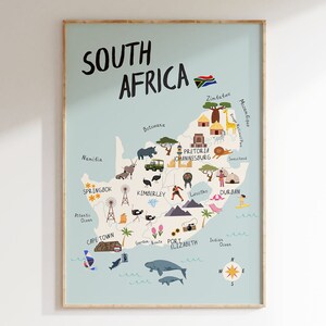 South Africa Map Poster: Kids Room Decor (digital Download) - Etsy