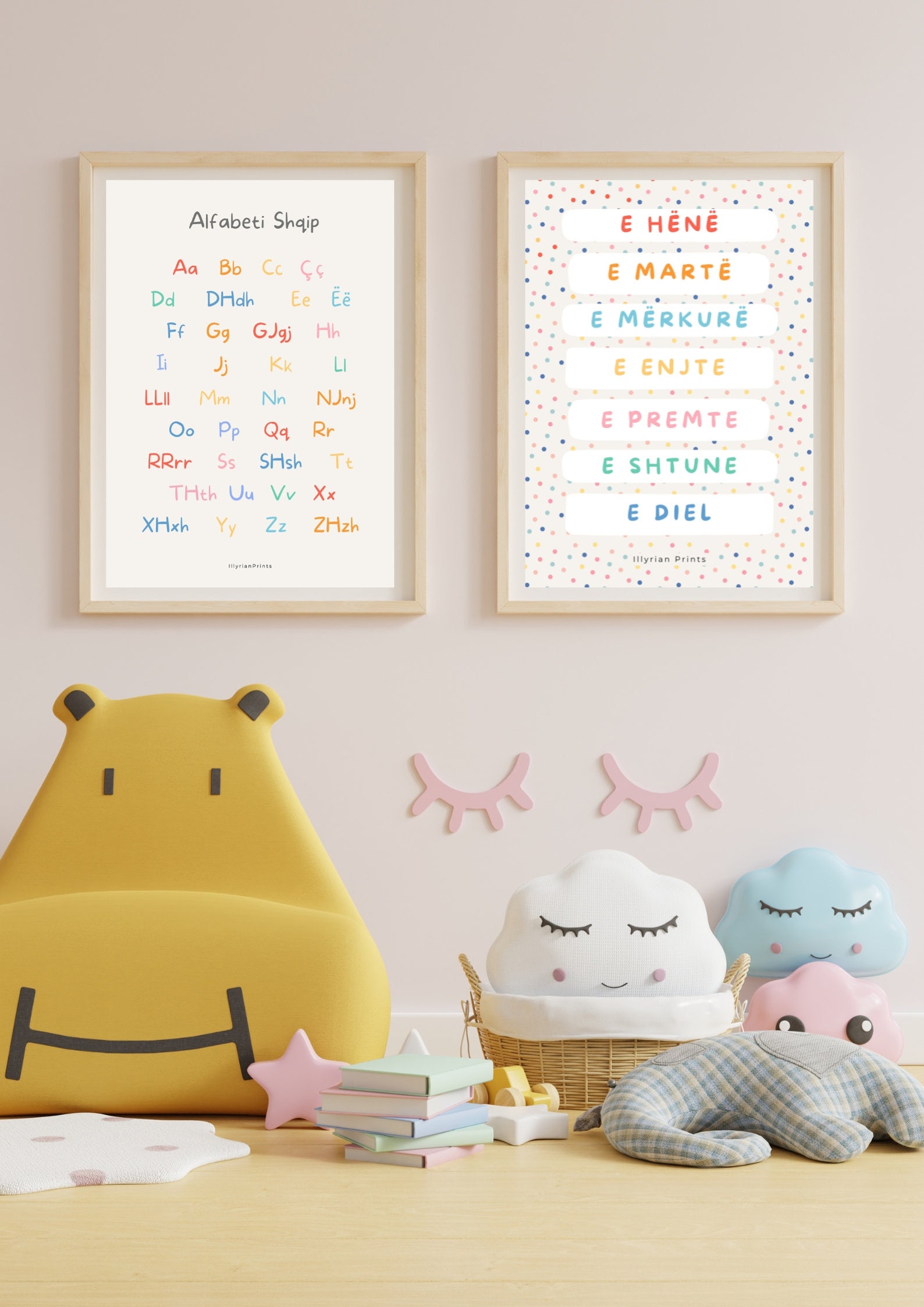 Albanian Alphabet and Days of the Week for Kids' Room (digital Prints ...