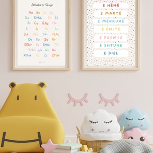 Albanian Alphabet and Days of the Week for Kids' Room (digital Prints ...