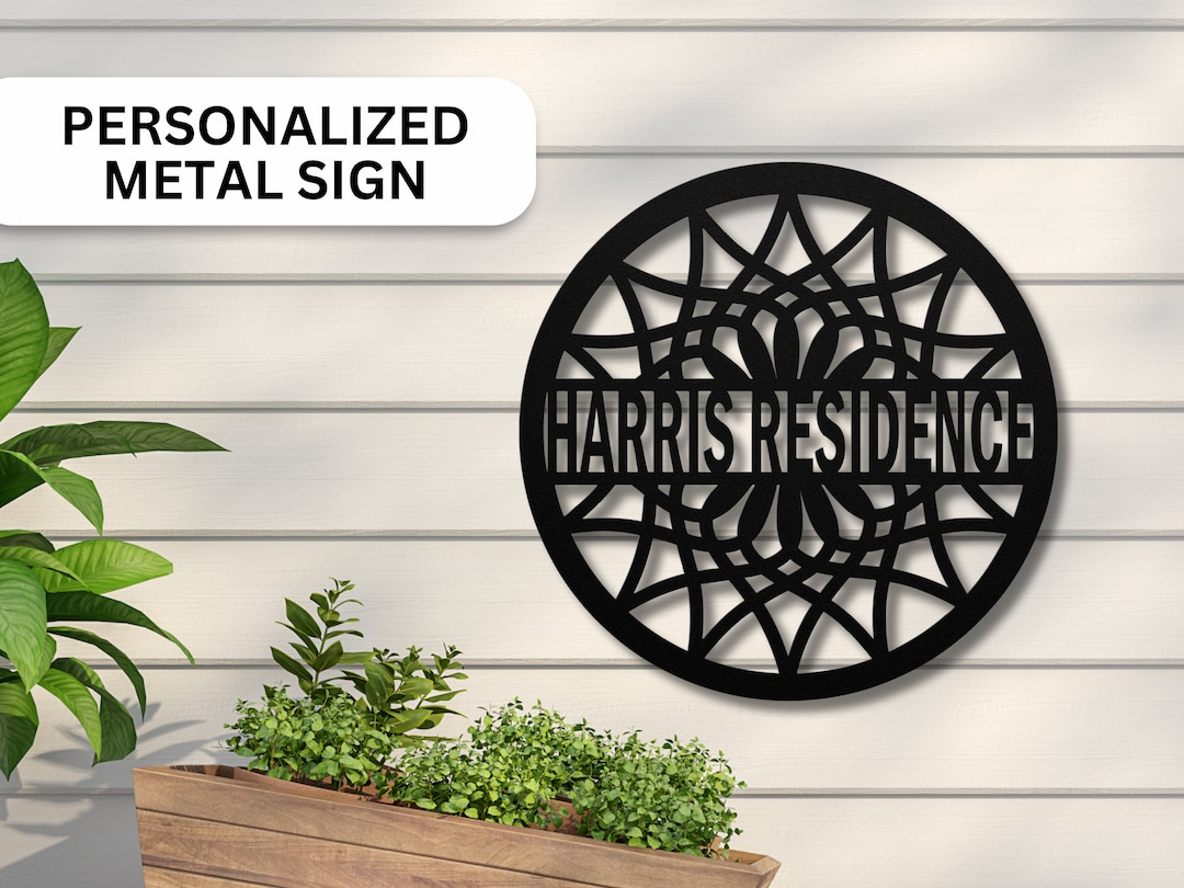 Personalized Die Cut Metal Sign, Personalized Housewarming Gift, Custom ...