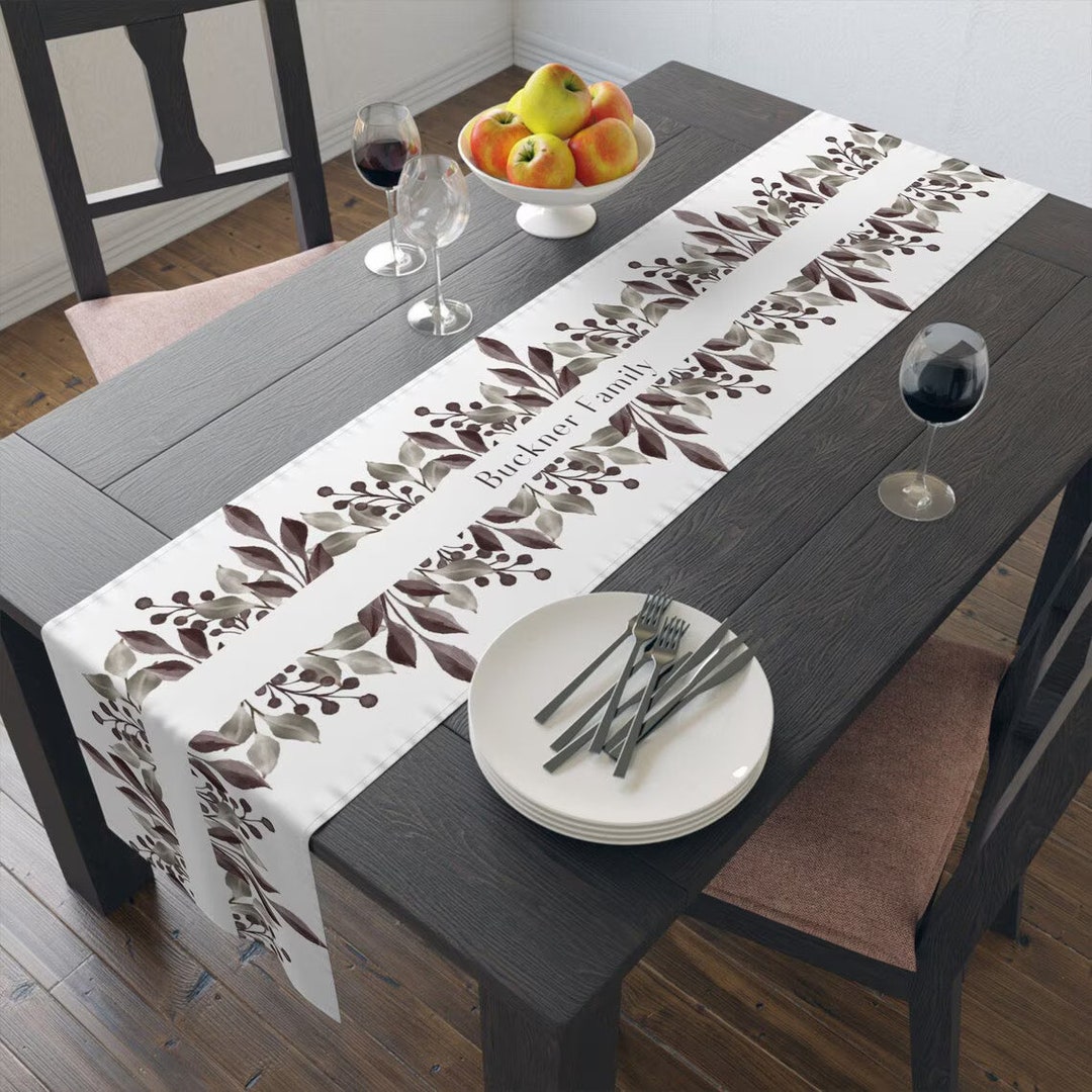 Personalized Family Name Sign Table Runner / Family Name Table Runner ...