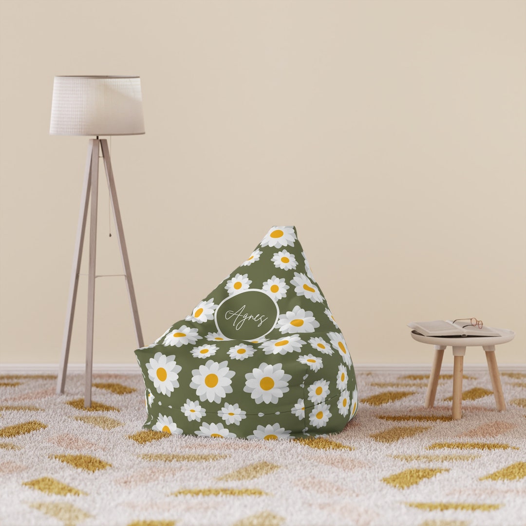 Personalized Name Bean Bag Cover, Floral Design Bean Bag Chair Cover, Kids Bean Bag - Etsy