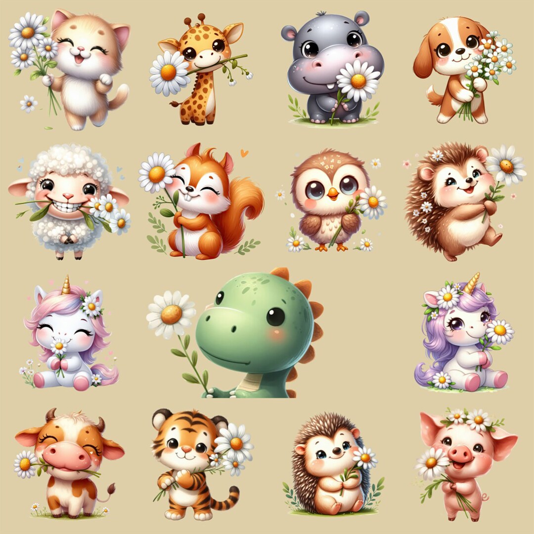Wild Baby Animals Portrait Woodland Nursery Art, Woodland Animals ...