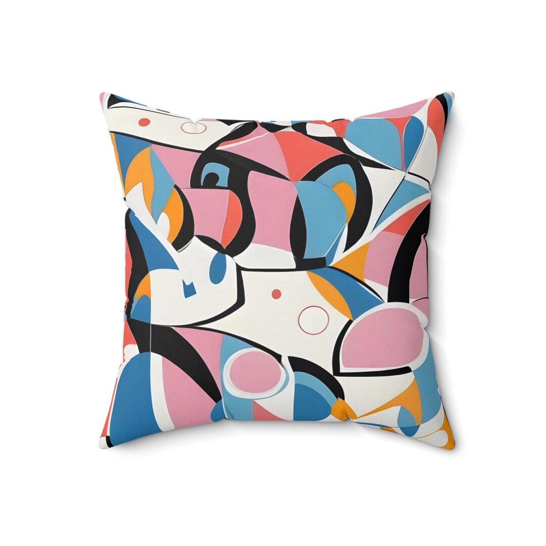 Colorful Art of Abstract Pillow Home Decor Square Pillow - Etsy
