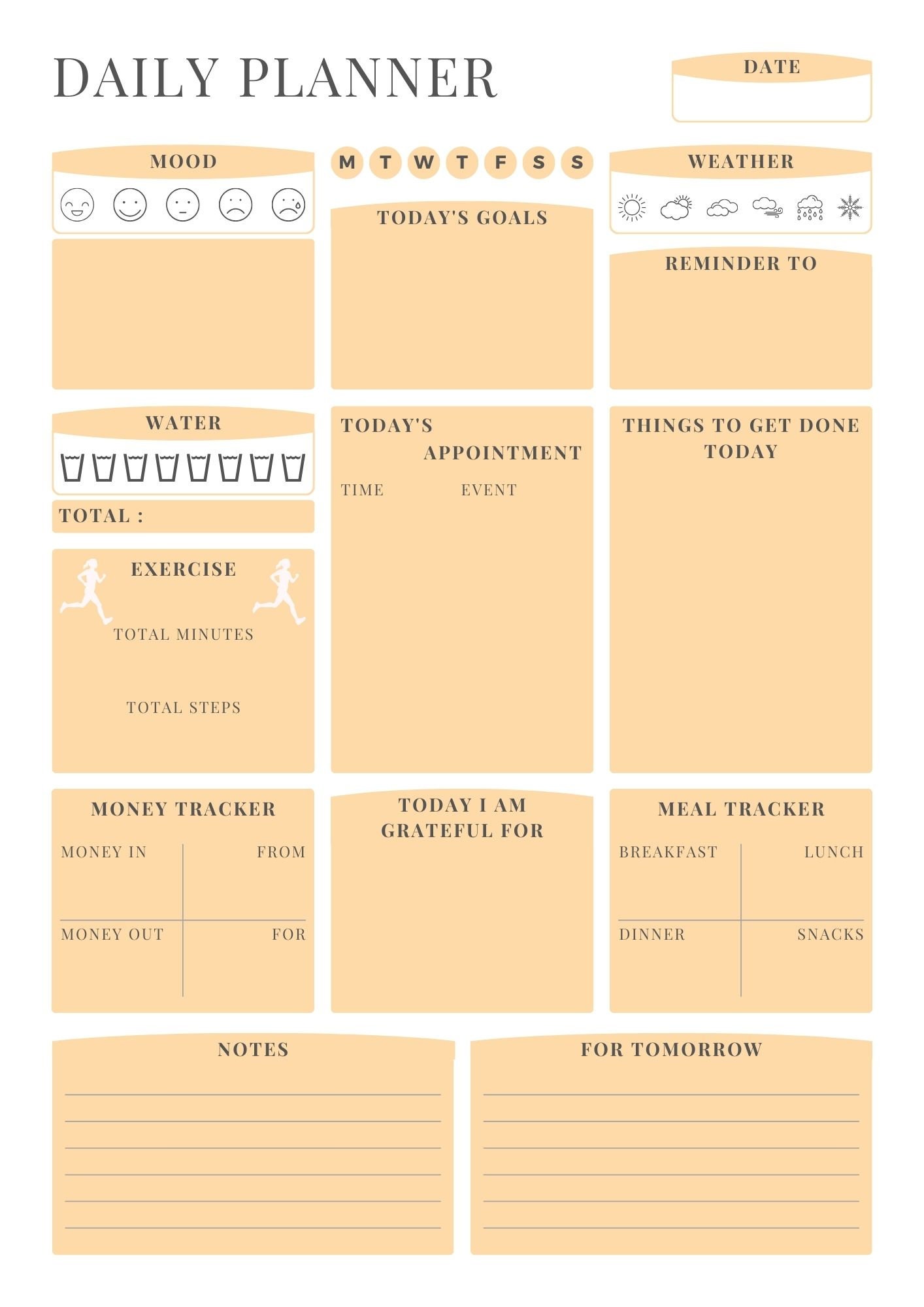 Maximize Efficiency With Our One-page Digital Daily Planner - Instant ...