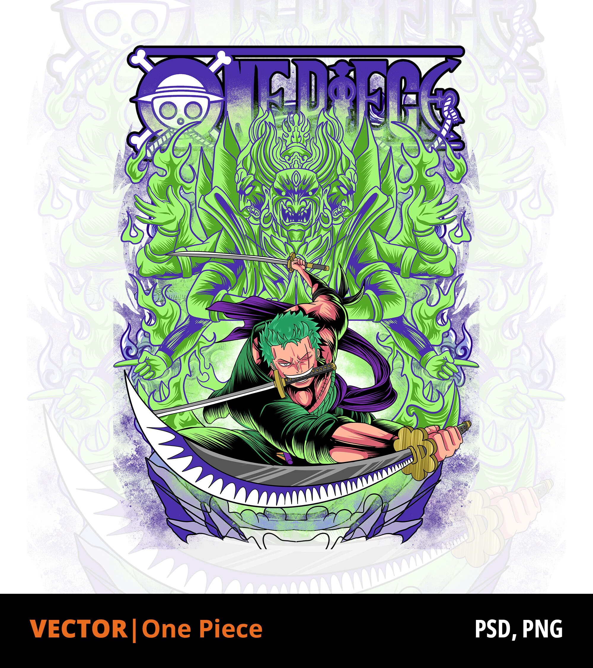 Anime Design for Print on Demand psd, Png - Etsy