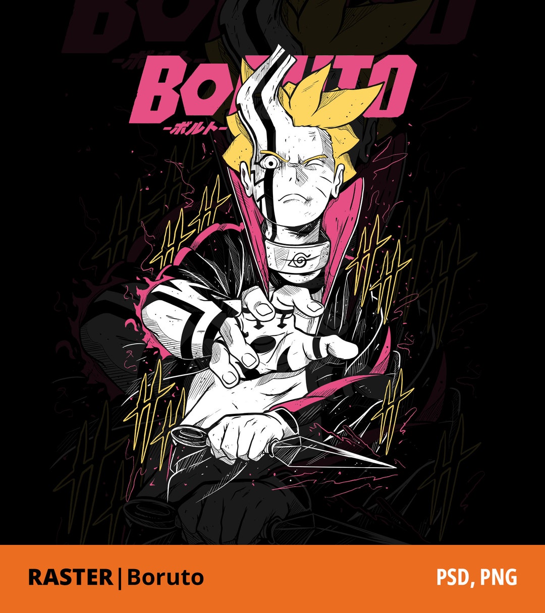 Boruto Anime Design psd, Png - Etsy