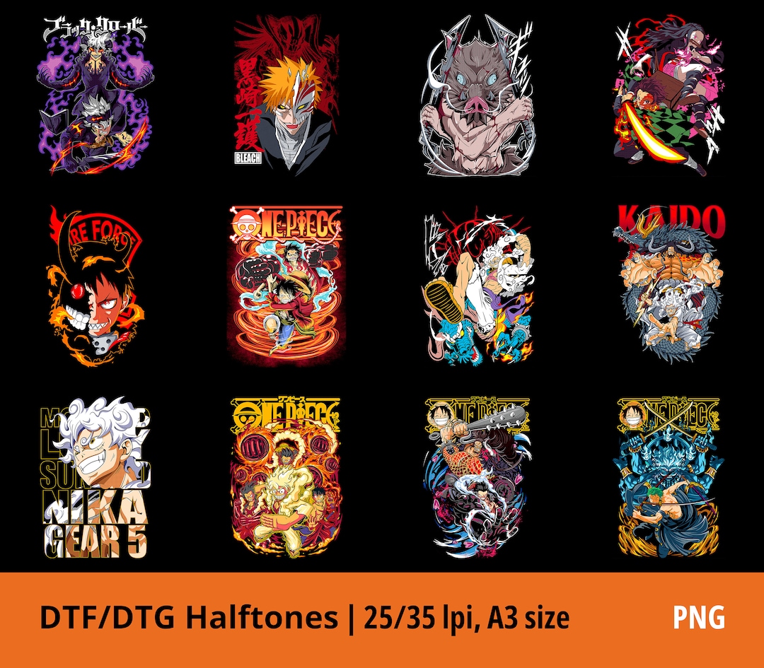 Anime DTF DTG Halftones Pack V1 png - Etsy