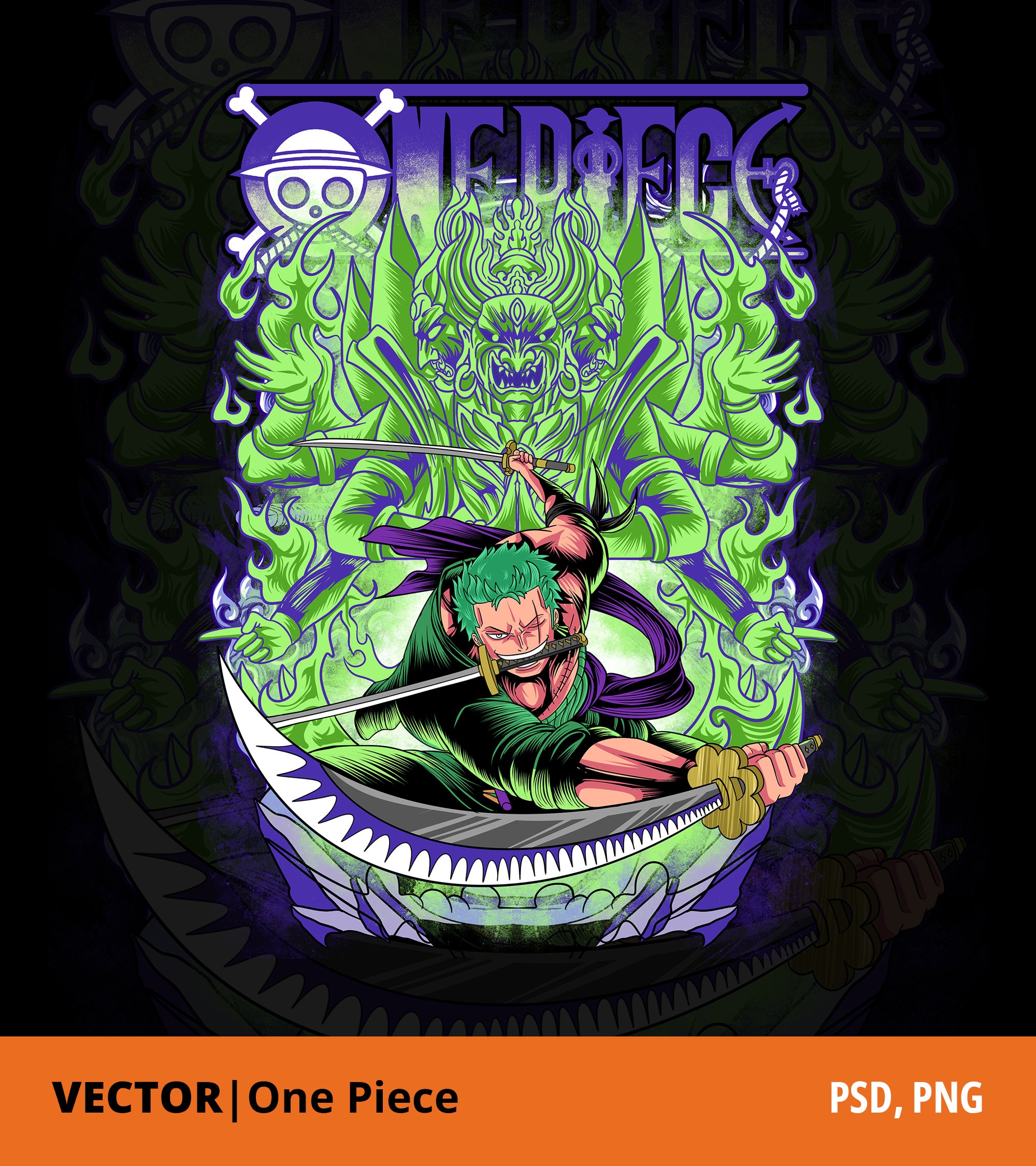 Anime Design for Print on Demand psd, Png - Etsy