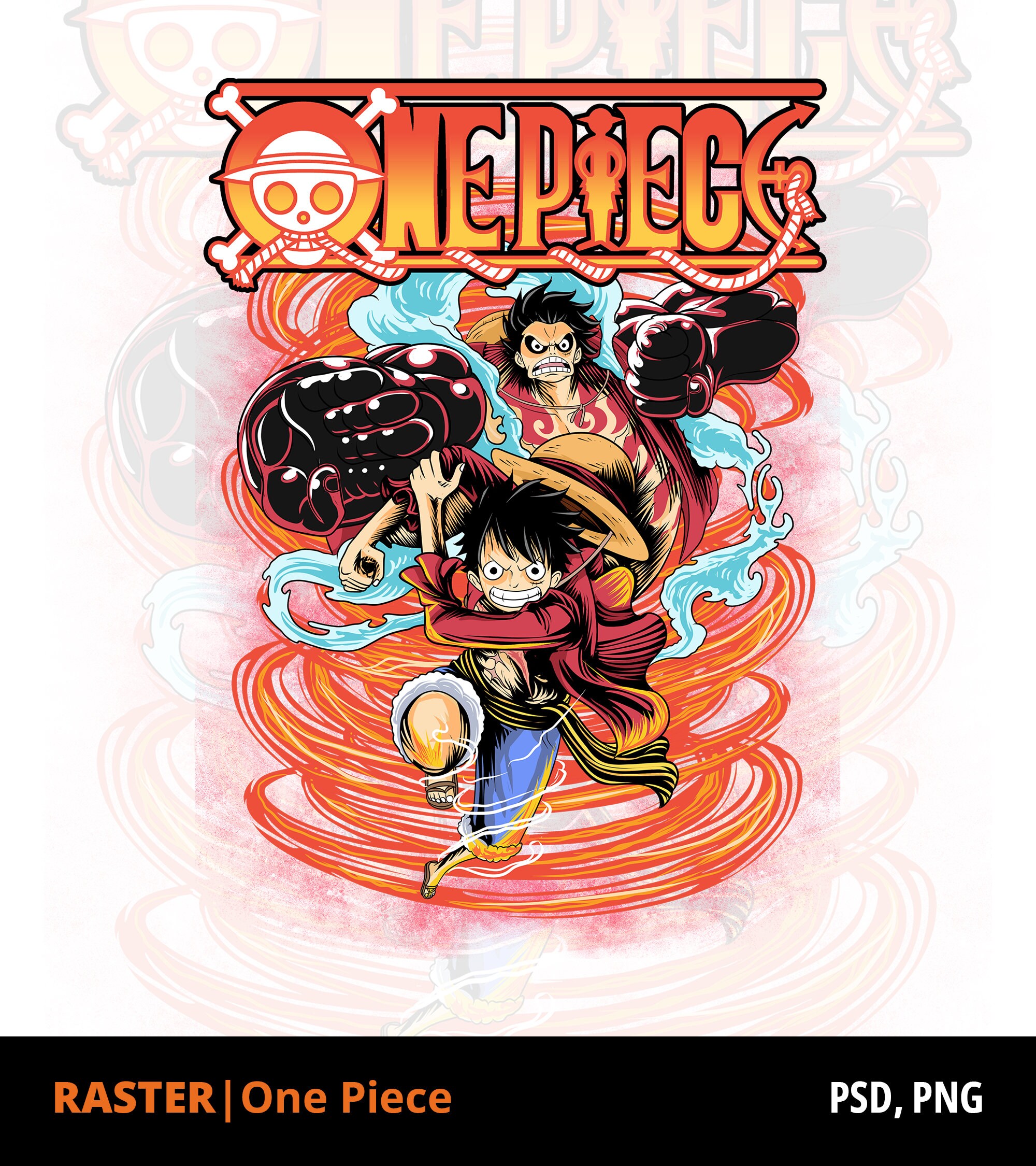 One Piece Anime Raster Design psd, Png - Etsy