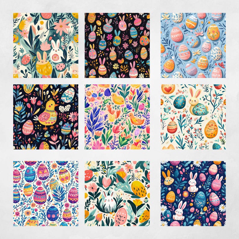 Easter Backgrounds Digital Papers, Colourful Easter Egg Backgrounds ...