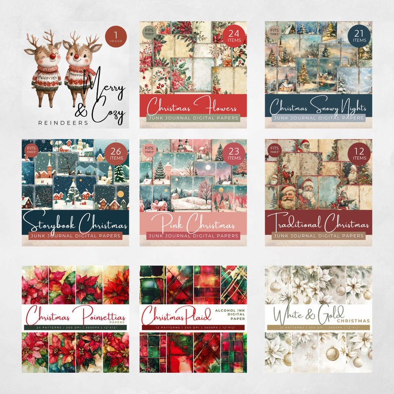 Ultimate Christmas Clipart Bundle, Christmas Digital Paper Pack ...