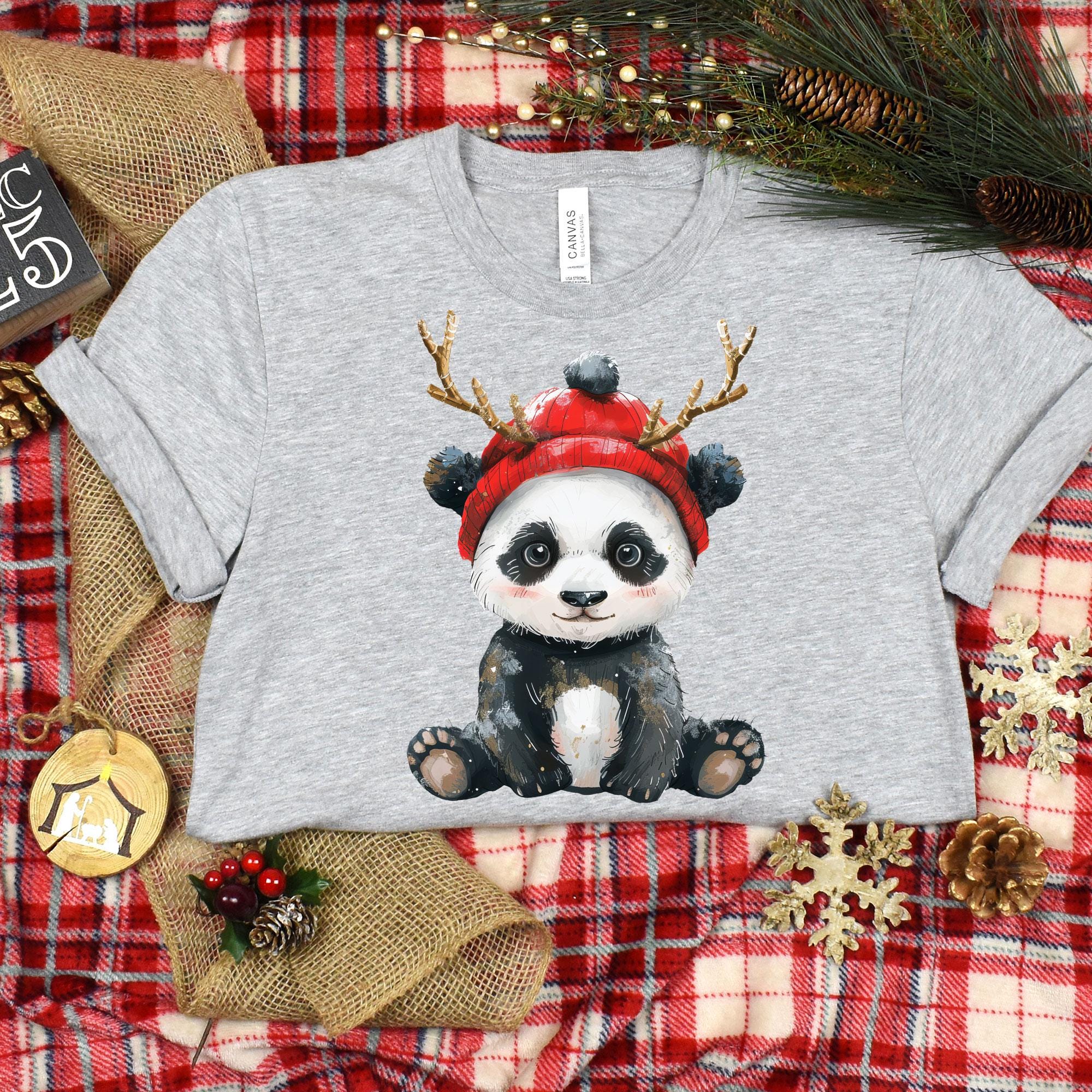 Christmas Panda Clipart, Adorable Holiday Panda Illustration, Christmas ...