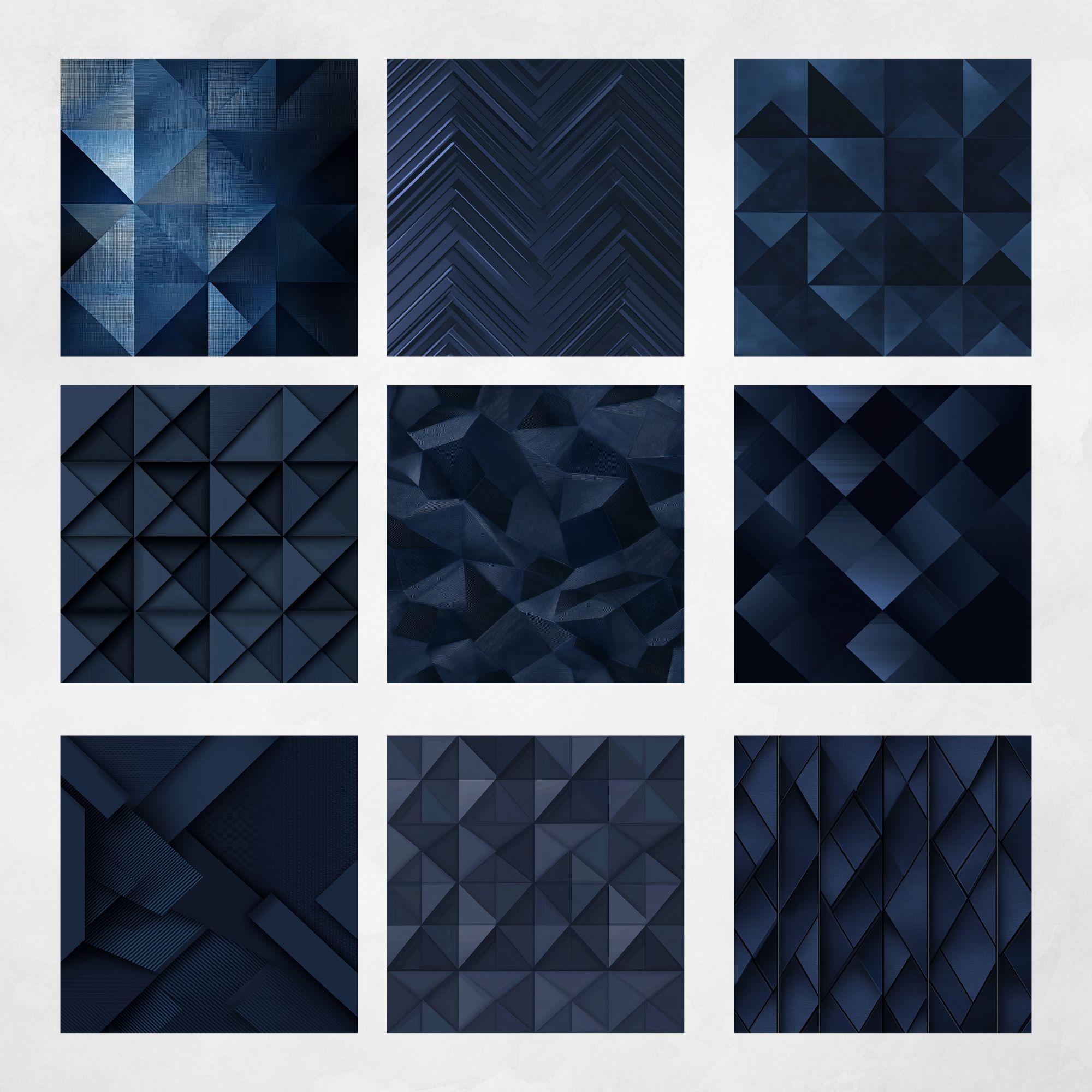 Navy Blue Geometric Digital Paper, Dark Blue Abstract Backgrounds ...