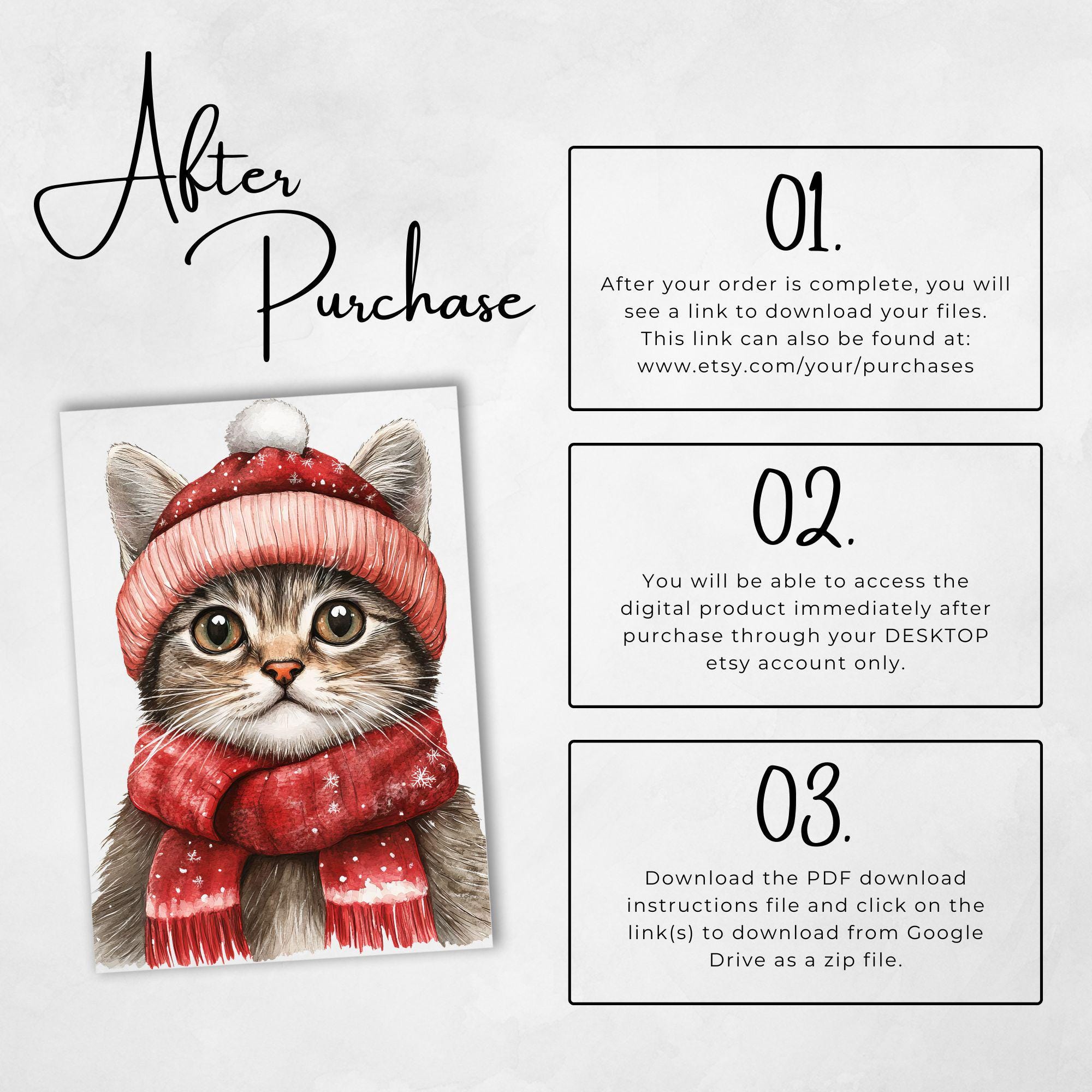 Christmas Cats Clipart, Festive Holiday Cat Illustrations, Festive ...