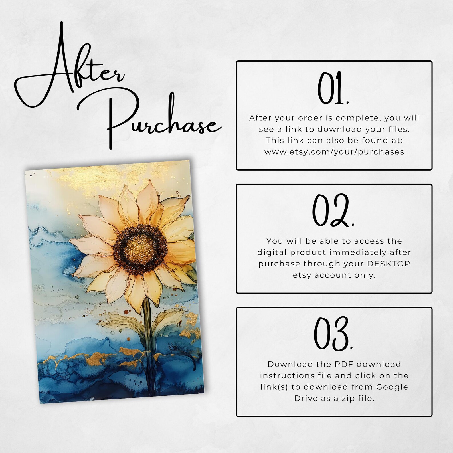 Sunflower Alcohol Ink Wash Digital Paper, Vibrant Floral Background ...