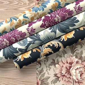 Regency Era Wallpaper Patterns, French Baroque Floral Pattern Papers ...
