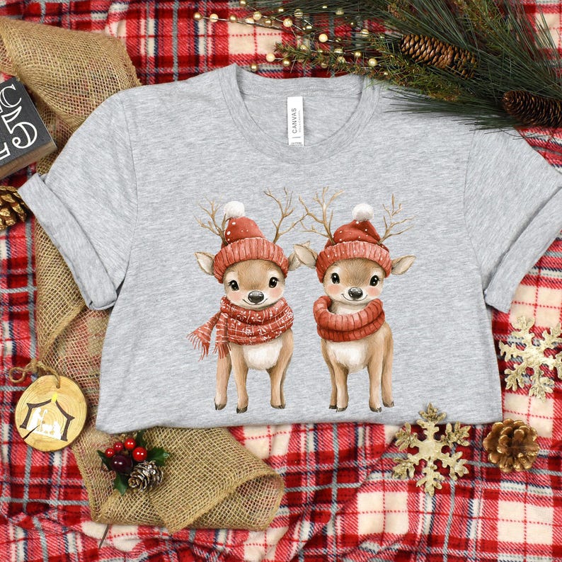 Cozy Baby Reindeers Clipart, Cute Christmas Reindeer Art, Watercolour ...