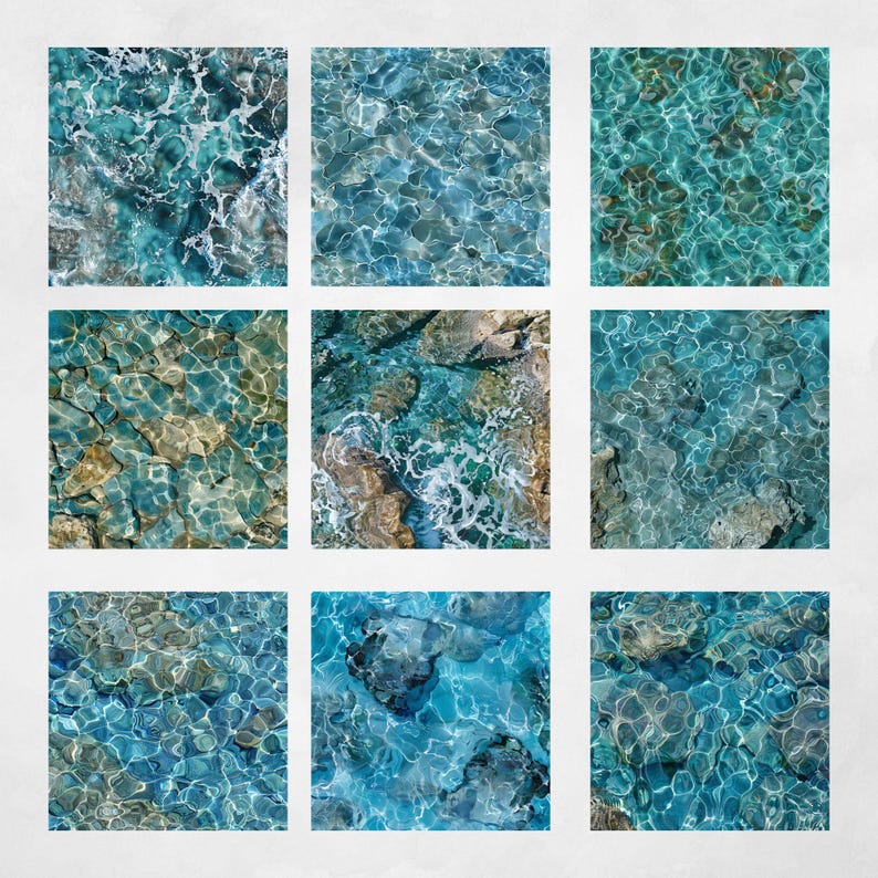 Tide Pools Digital Papers, Tide Pool Clipart, Ocean Backgrounds ...