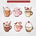 Kawaii Christmas Hot Chocolate Clipart, Cute Holiday Cocoa ...