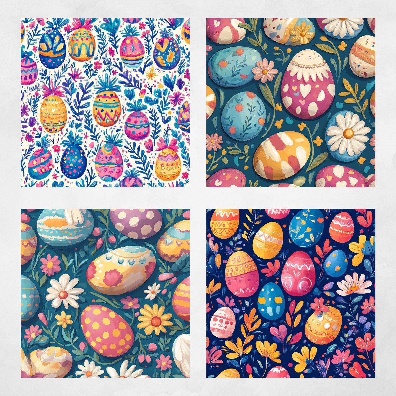 Easter Backgrounds Digital Papers, Colourful Easter Egg Backgrounds ...