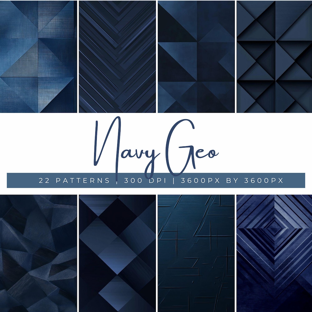 Navy Blue Geometric Digital Paper, Dark Blue Abstract Backgrounds ...