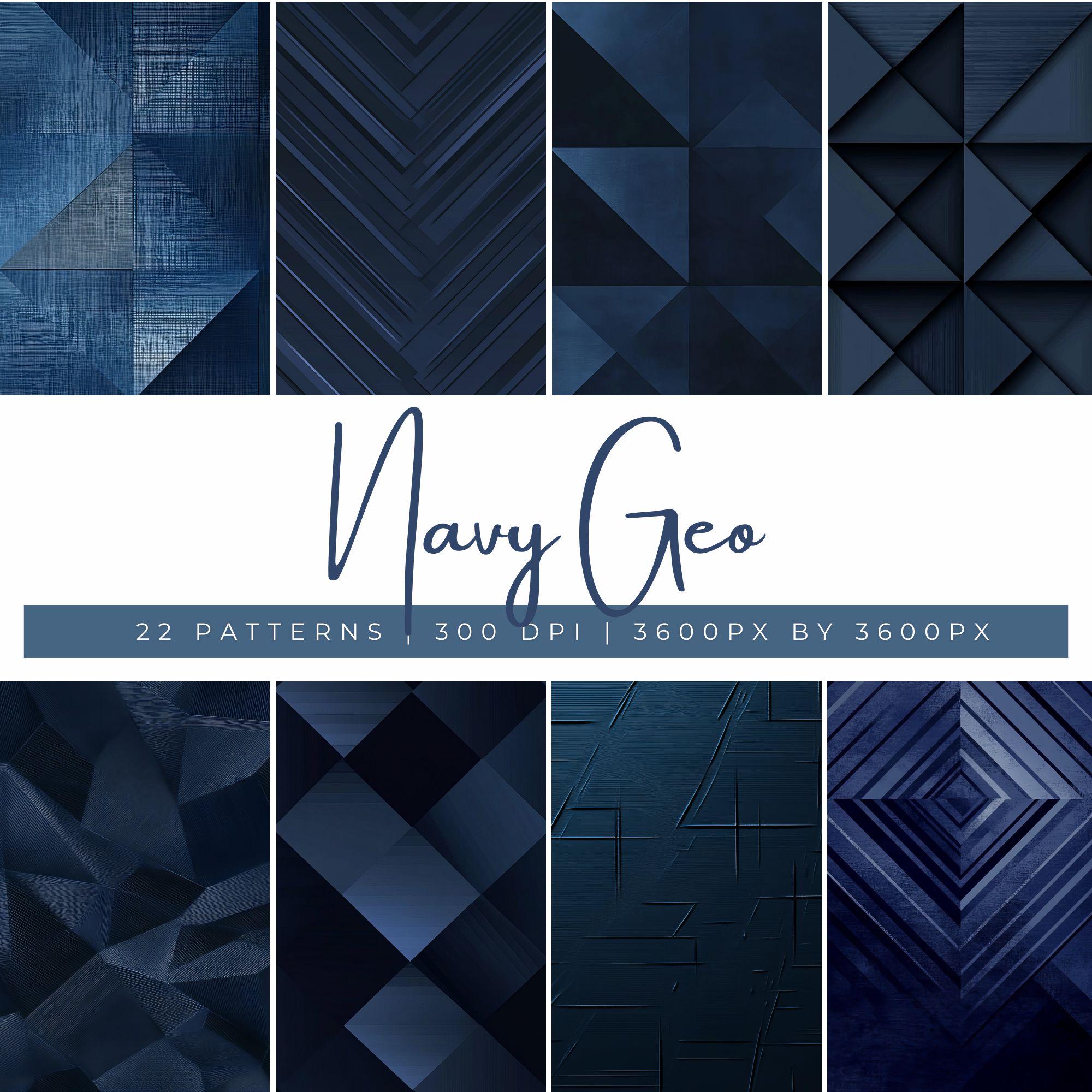 Navy Blue Geometric Digital Paper, Dark Blue Abstract Backgrounds ...