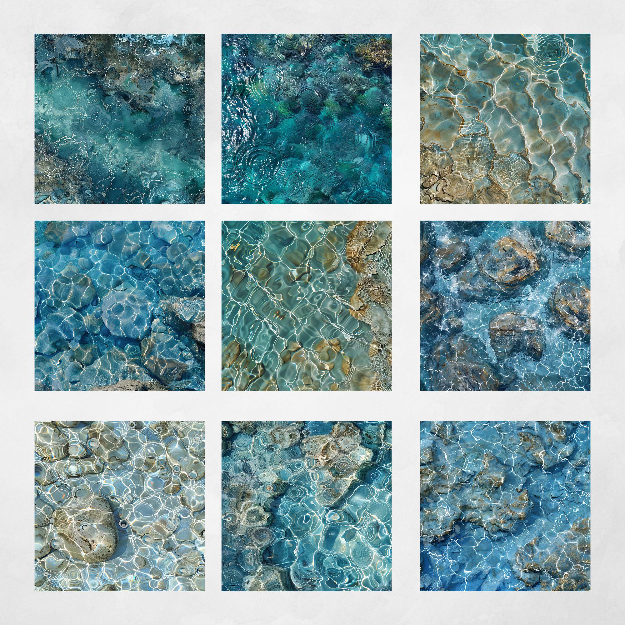 Tide Pools Digital Papers, Tide Pool Clipart, Ocean Backgrounds ...