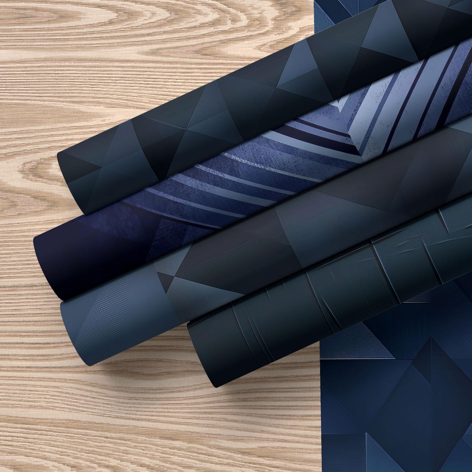 Navy Blue Geometric Digital Paper, Dark Blue Abstract Backgrounds ...