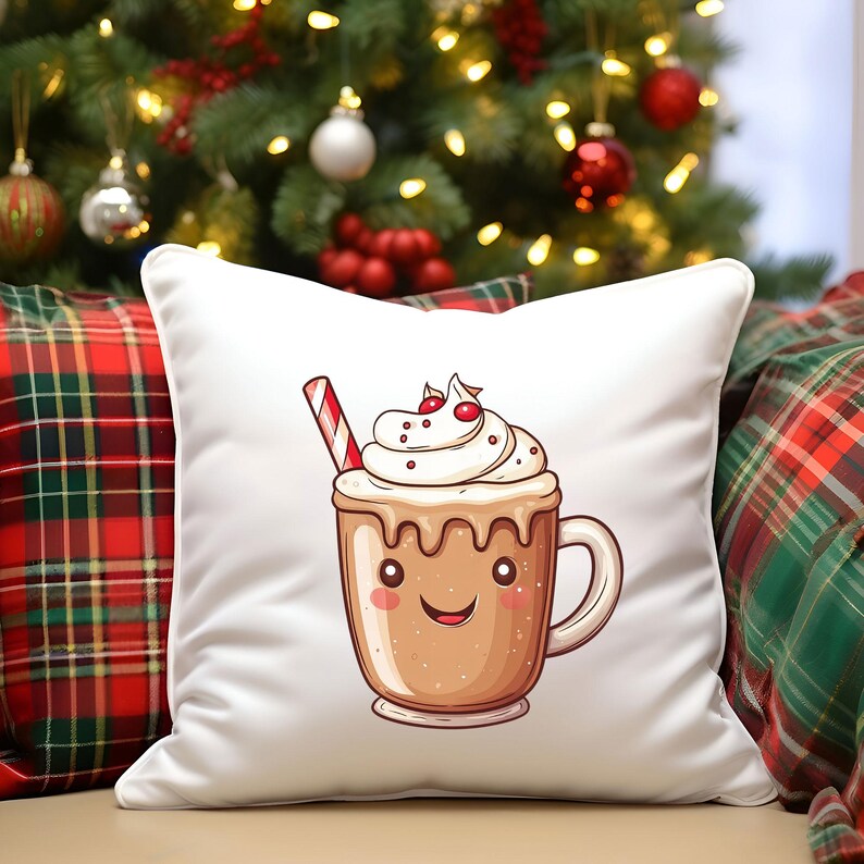 Kawaii Christmas Hot Chocolate Clipart, Cute Holiday Cocoa ...