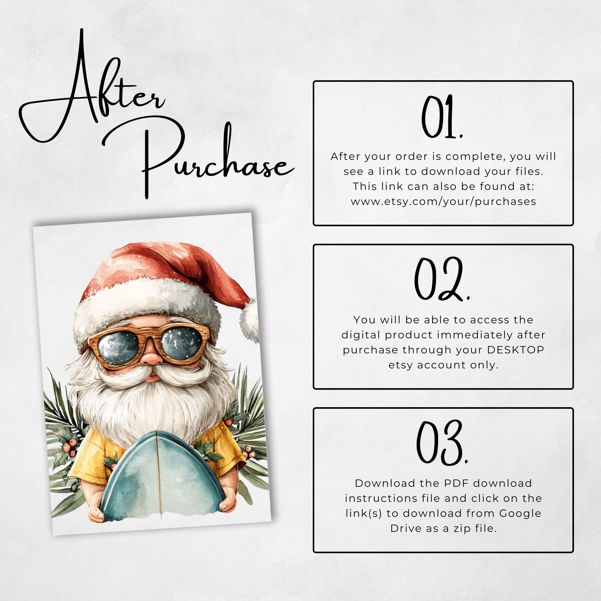 Aussie Surfing Santa Clipart, Beach Santa Illustrations, Hot Christmas ...