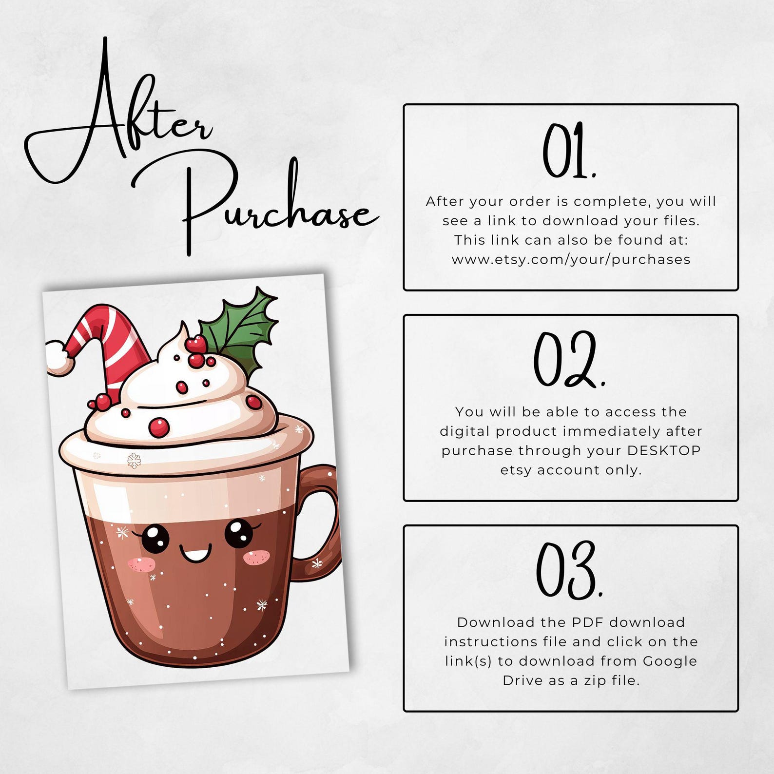 Kawaii Christmas Hot Chocolate Clipart, Cute Holiday Cocoa ...
