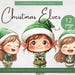 Mini Christmas Elves Clipart, Festive Holiday Elf Illustrations, Green ...