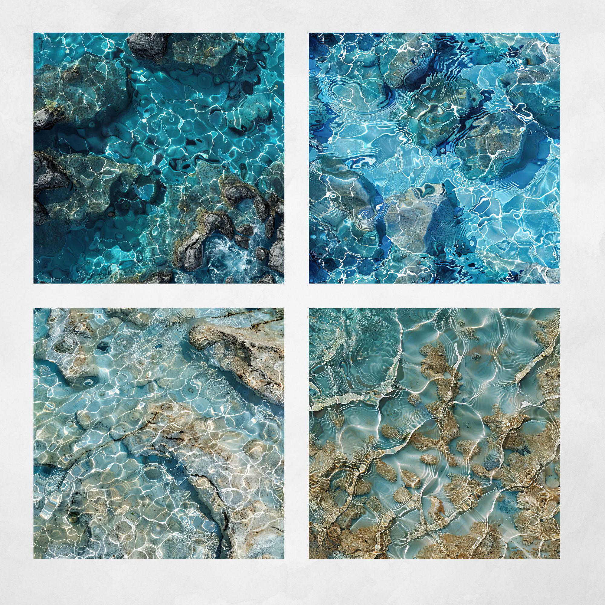 Tide Pools Digital Papers, Tide Pool Clipart, Ocean Backgrounds ...