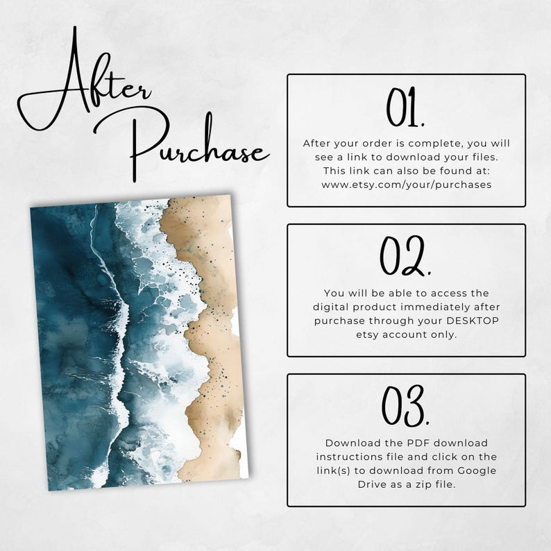 Beach With Collapsing Waves Digital Papers, Watercolor Waves & Sandy ...