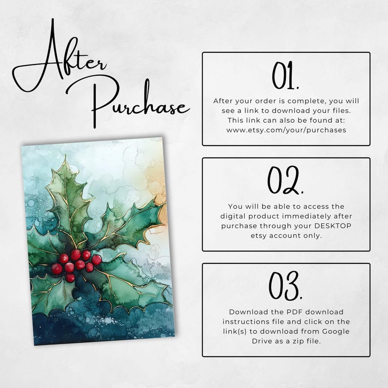 Christmas Holly Digital Paper, Alcohol Ink Wash Backgrounds, Festive ...