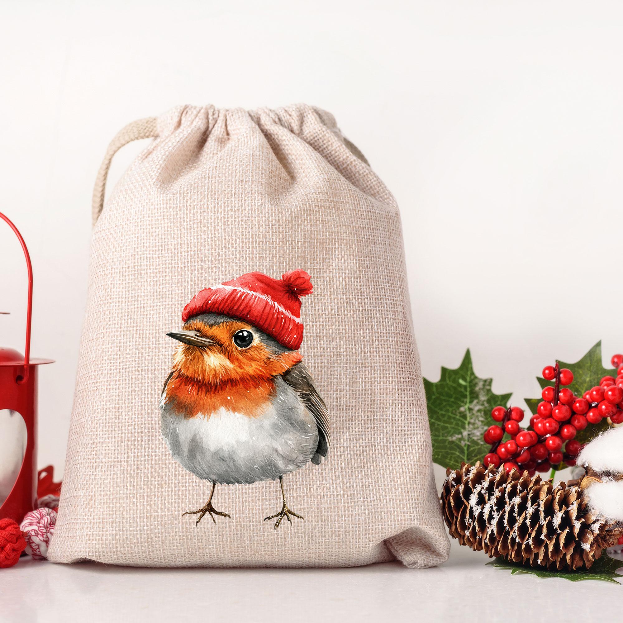 Christmas Robins Clipart, Festive Robin Bird Illustrations, Holiday ...