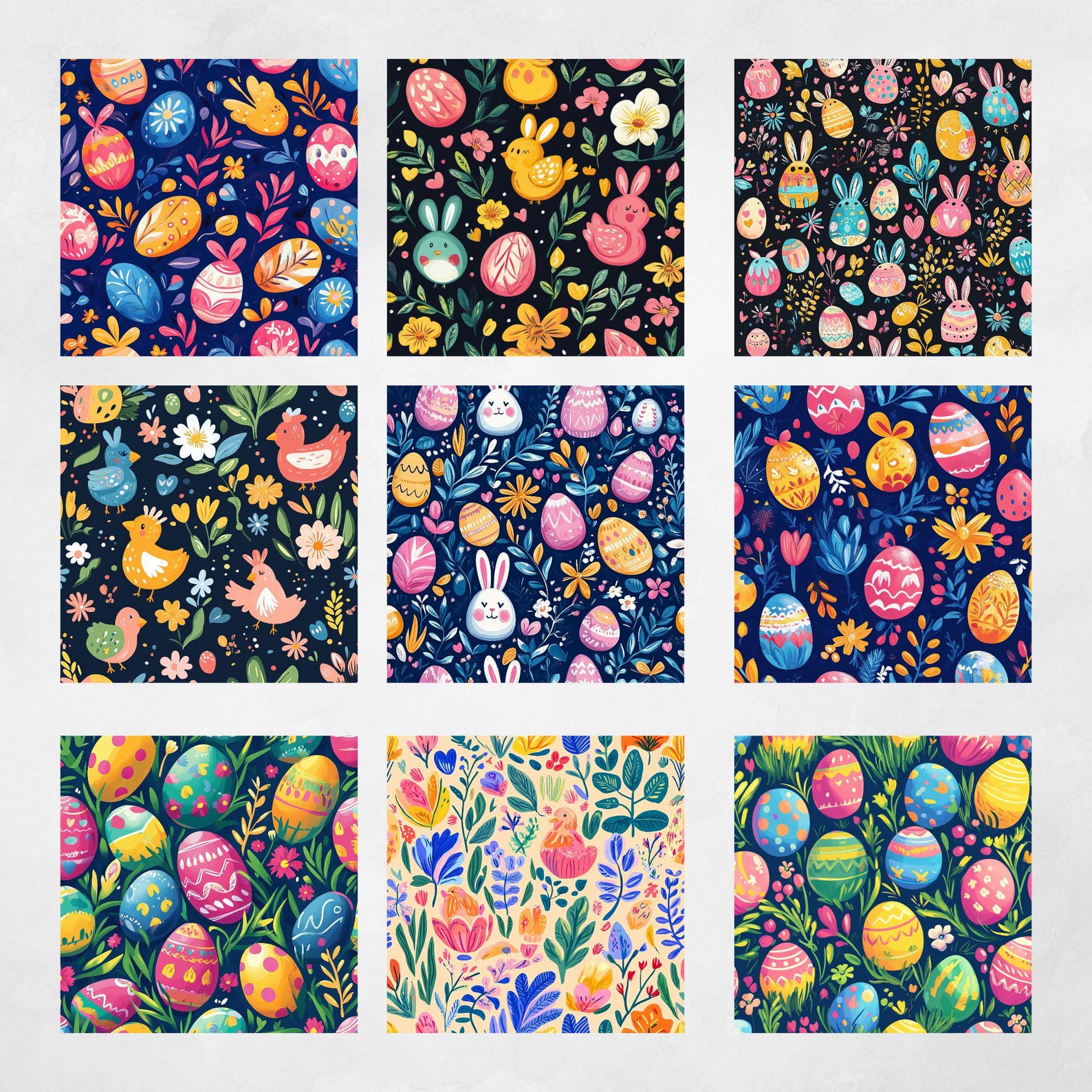 Easter Backgrounds Digital Papers, Colourful Easter Egg Backgrounds ...