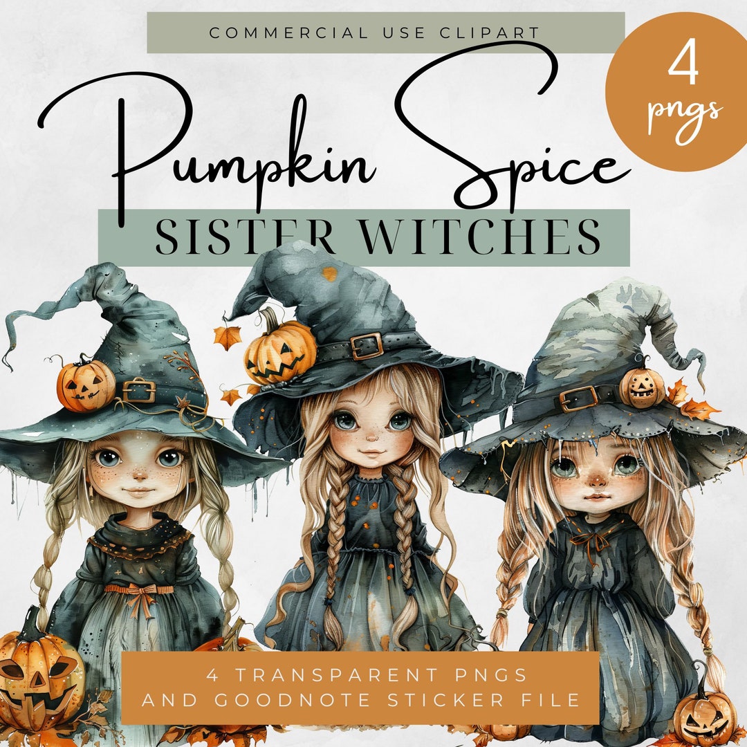 Pumpkin Witches Clipart, Halloween Graphics, Spooky Pumpkin Images ...
