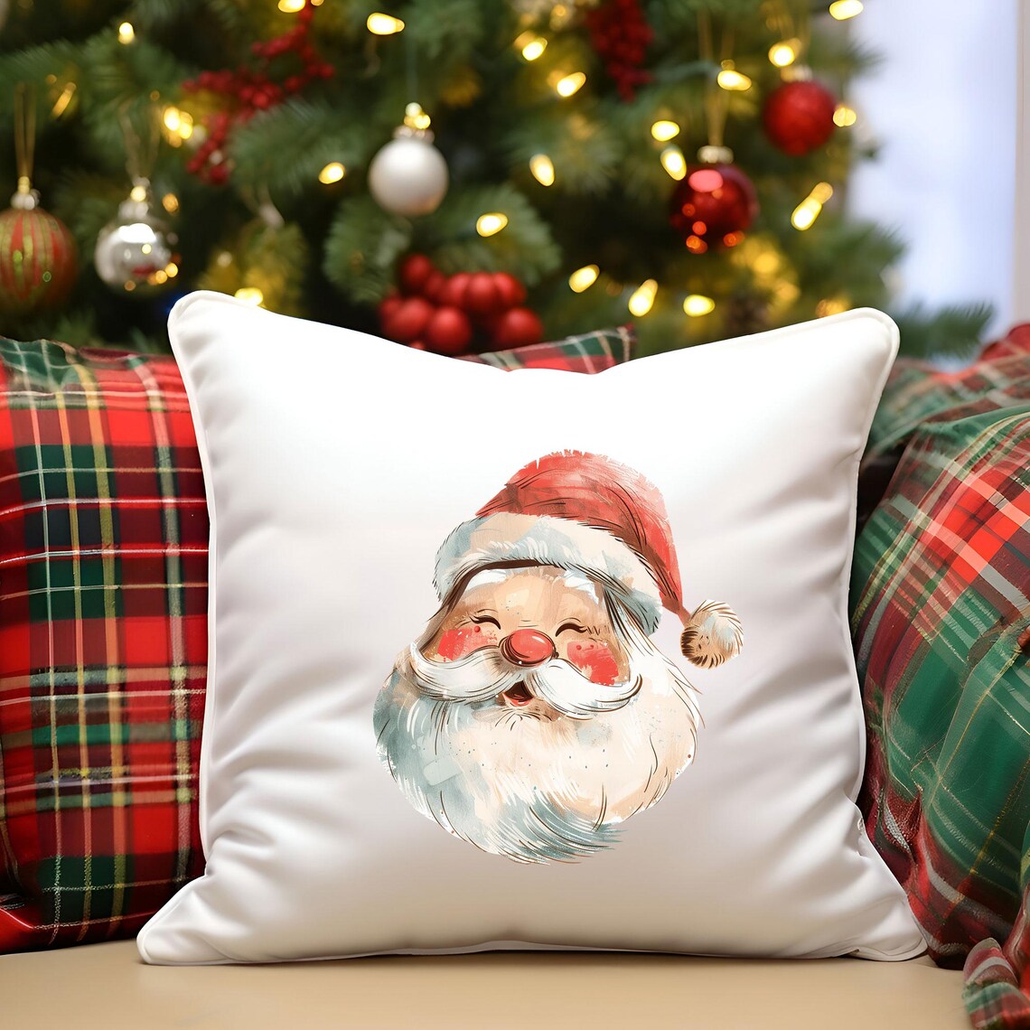 Santa Faces Clipart, Festive Santa Claus Illustrations, Christmas Santa ...