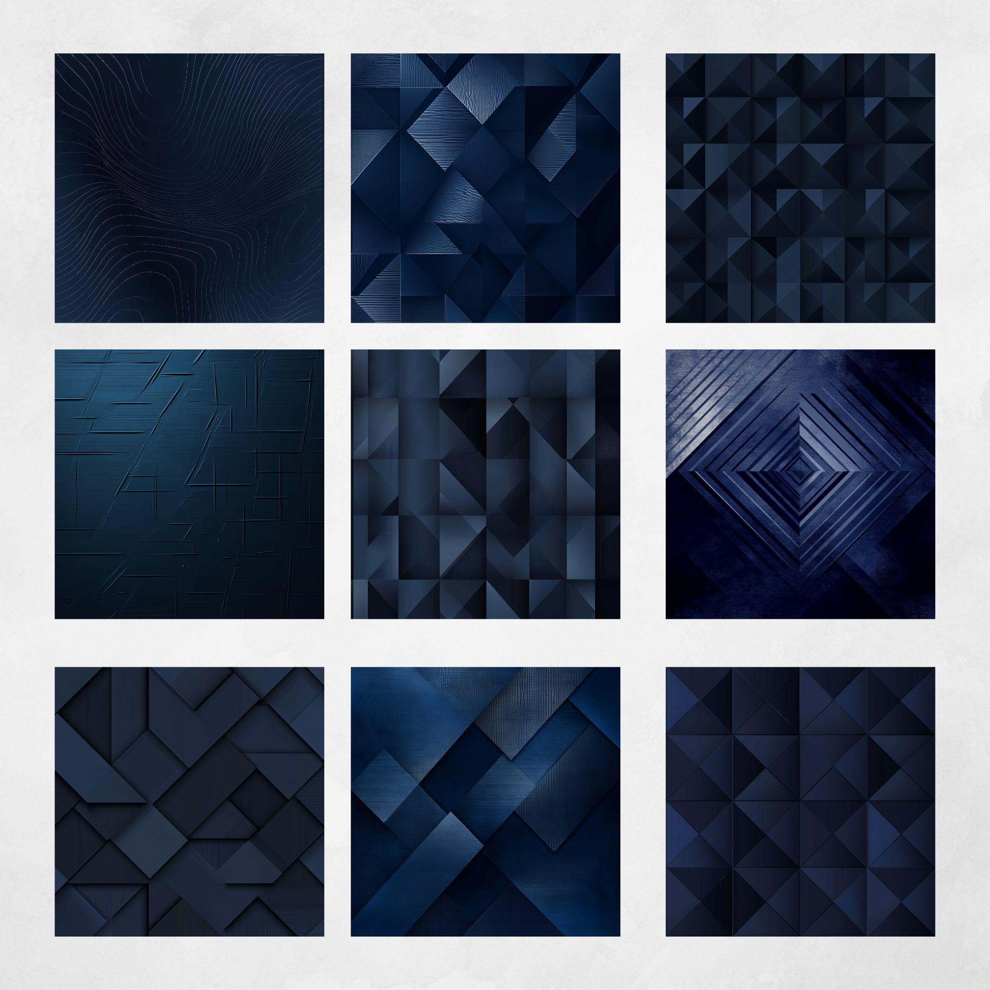 Navy Blue Geometric Digital Paper, Dark Blue Abstract Backgrounds ...