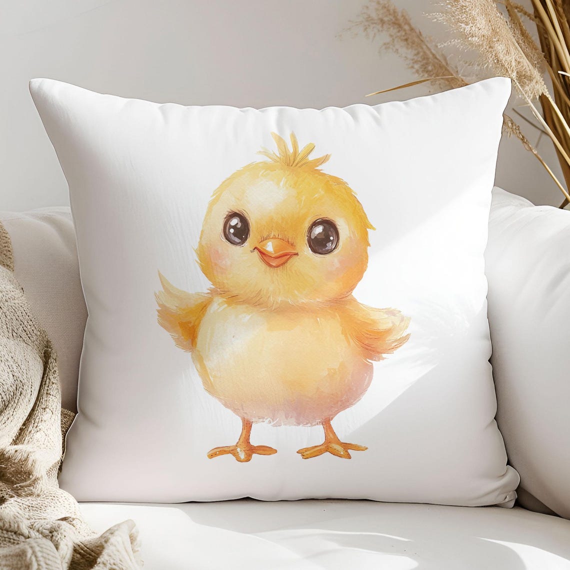 Happy Easter Chick Clipart, Watercolor Baby Chick Illustration, Cute ...