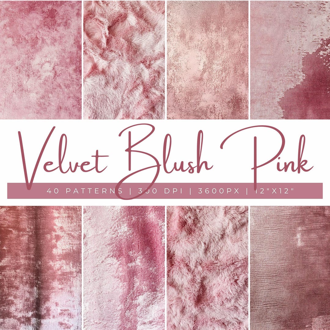 Velvet Blush Pink Texture Valentine’s Day Digital Papers, Romantic ...