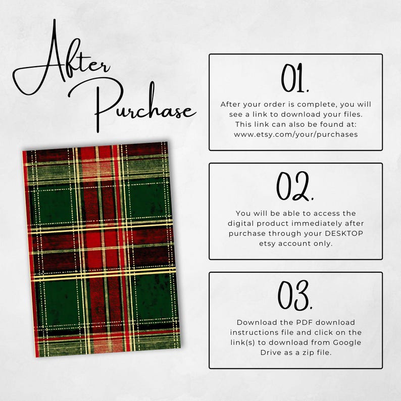Christmas Plaid Digital Paper, Festive Holiday Backgrounds, Red and ...