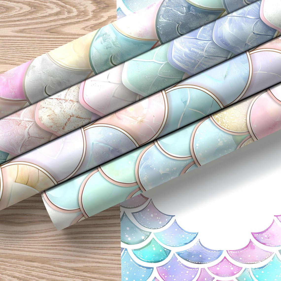 Mermaid Frames & Backgrounds Paper, Ocean-themed Invitation Designs ...