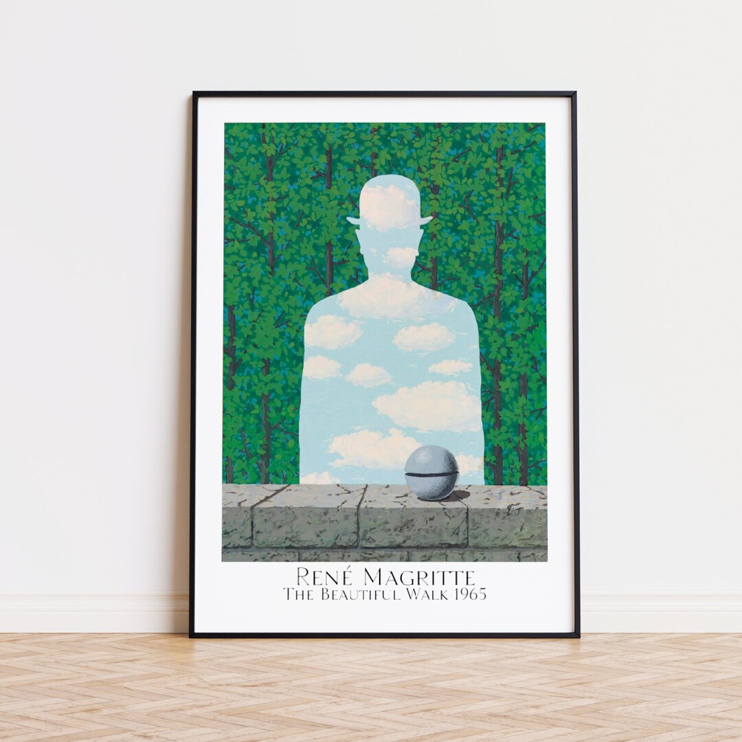 Rene Magritte the Beautiful Walk 1965 Museum Poster Illustration Poster ...