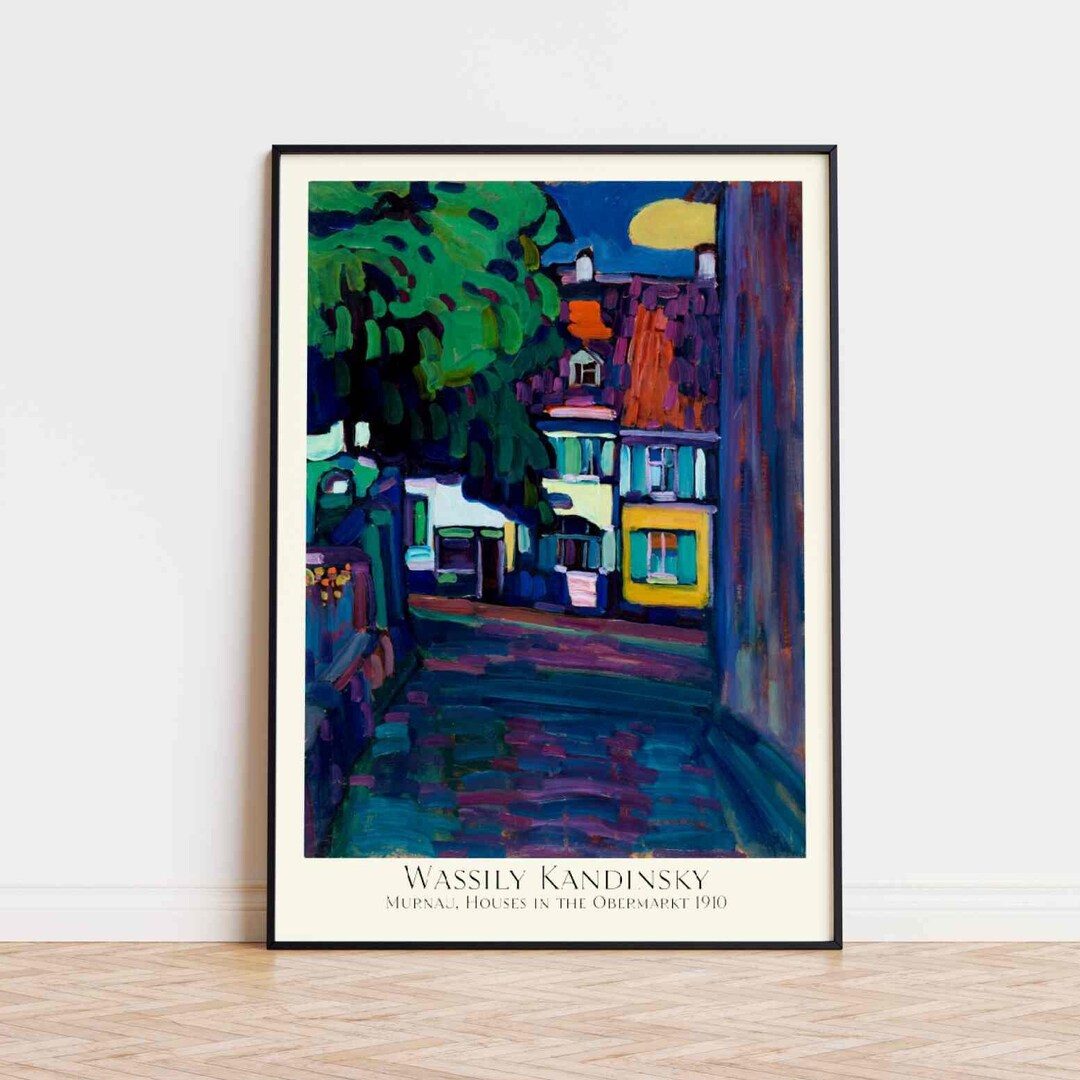WASSILY KANDINSKY Murnau. Houses in the Obermarkt 1910 Painting Poster ... WASSILY KANDINSKY Murnau. Houses in the Obermarkt 1910 Painting Poster ...